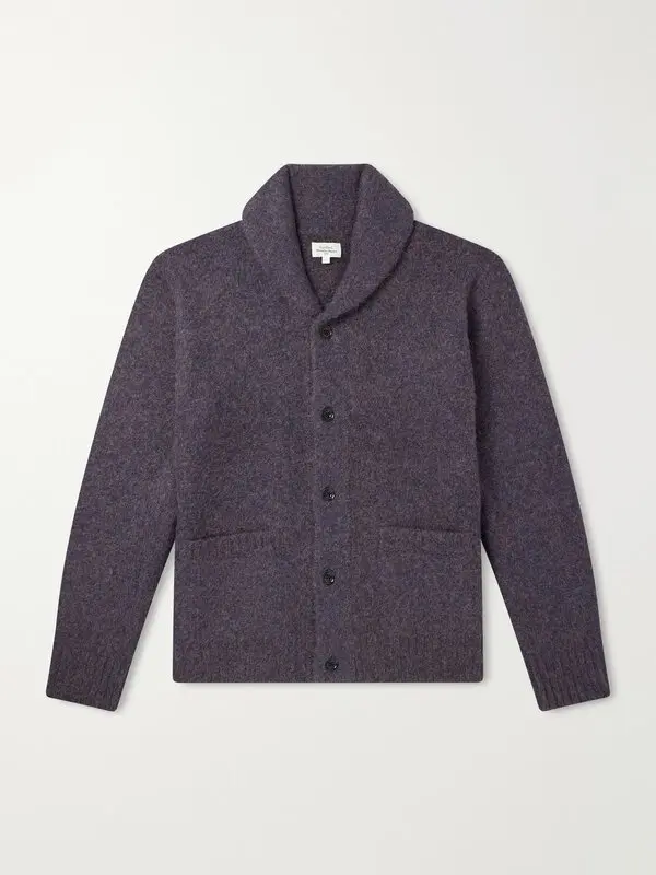 Hartford Shawl Collar Alpaca, Yak, And Wool-blend Cardigan - Blue