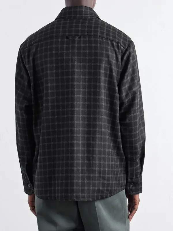 A.p.c. Bobby Checked Wool-blend Twill Shirt