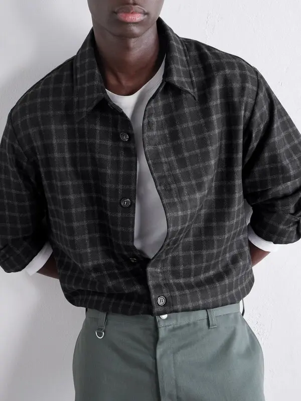 A.p.c. Bobby Checked Wool-blend Twill Shirt