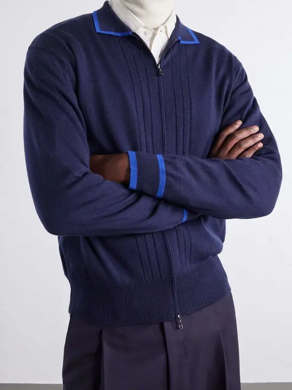 John Smedley Albie Merino Wool Zip-up Cardigan