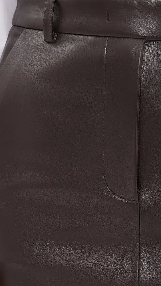 Co Double Slit Leather Pencil Skirt