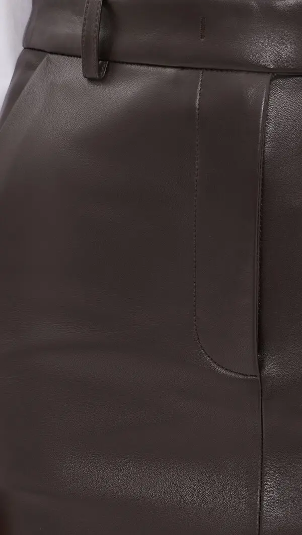 Co Double Slit Leather Pencil Skirt