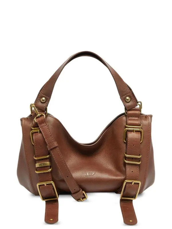 DIESEL® D-one Small Leather Handbag - Brown