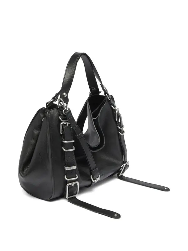 DIESEL® D-one Medium Leather Handbag - Black