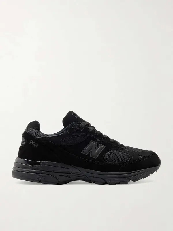 NEW BALANCE 993 Suede And Mesh Sneakers - Black