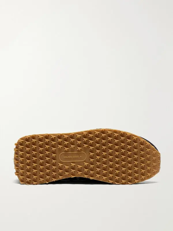 GOLDEN GOOSE Marathon Suede And Leather Sneakers - Blue
