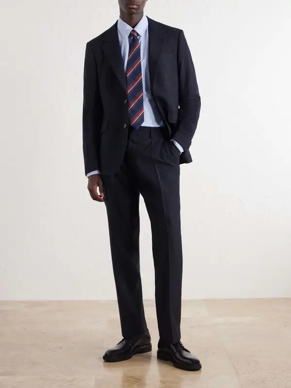 Mr P. Slim-fit Pinstriped Wool-fresco Blazer