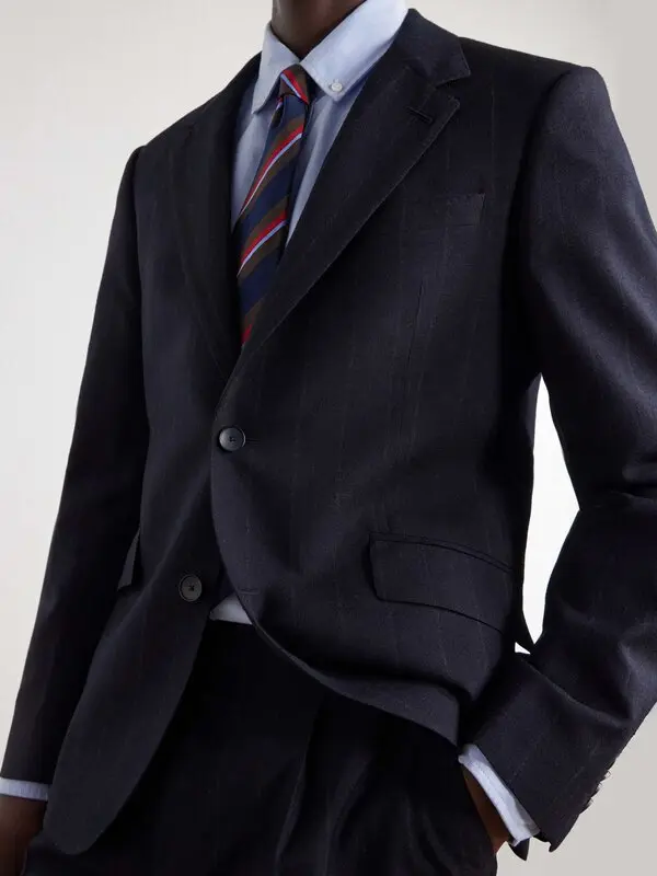 Mr P. Slim-fit Pinstriped Wool-fresco Blazer