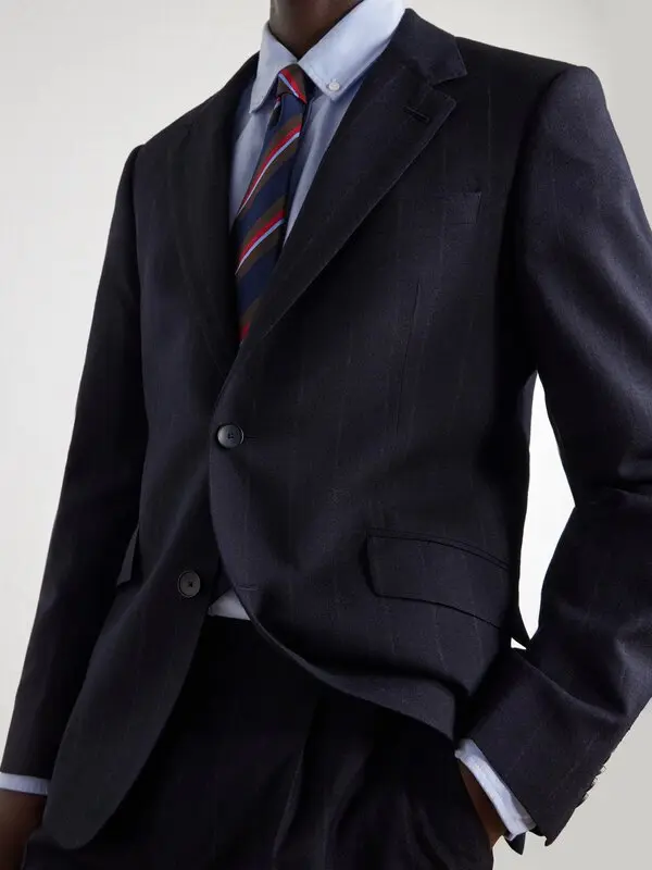Mr P. Slim-fit Pinstriped Wool-fresco Blazer