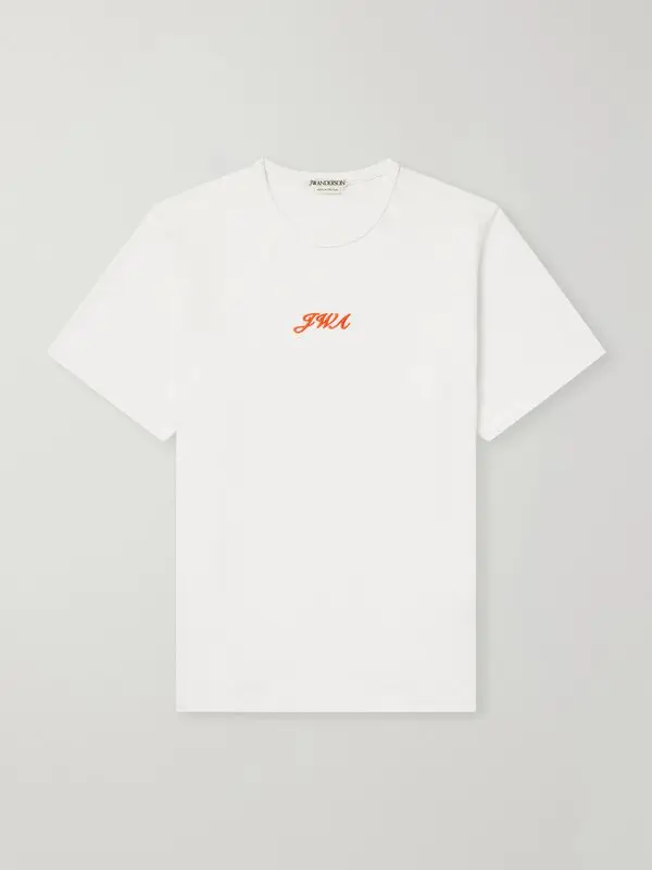 JW Anderson Logo-embroidered Cotton-jersey T-shirt