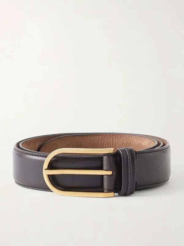 Zegna Leather Belt - Dark Brown