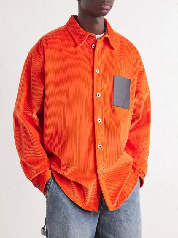 Loewe Leather-trimmed Cotton-corduroy Overshirt