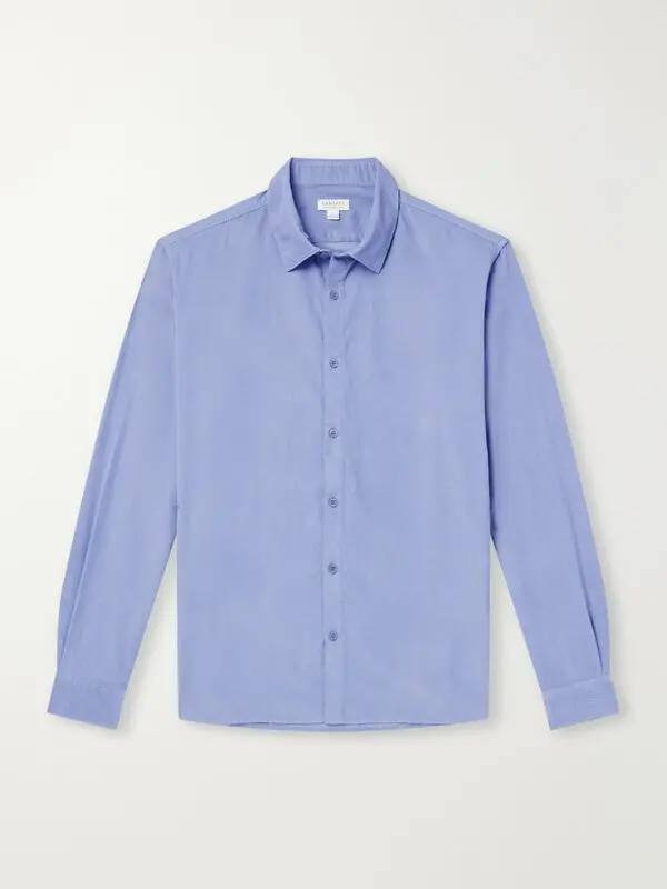 Sunspel Cotton-corduroy Shirt - Blue