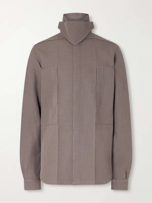 Rick Owens Virgin Wool Drill Overshirt - Gray