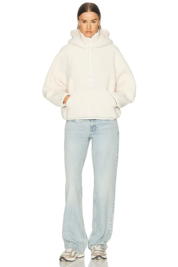 Coperni Sherpa Fleece Hoodie With Quarter Zip