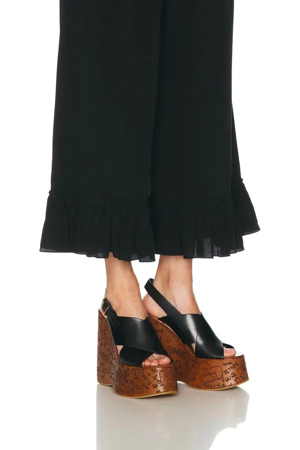 Chloé Frill Hem Pant - Black