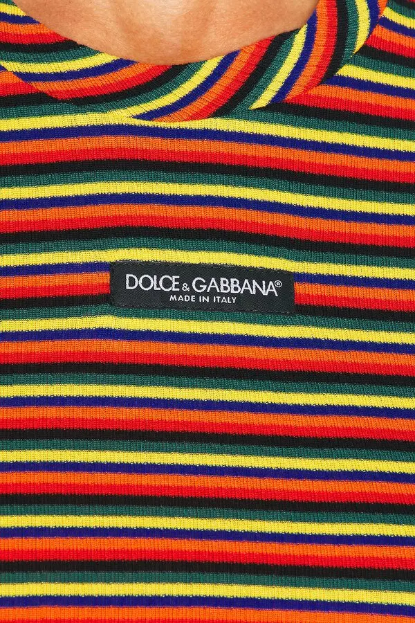 Dolce & Gabbana Jersey Rigato Cropped T-shirt - Striped