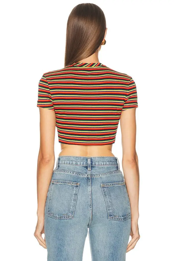Dolce & Gabbana Jersey Rigato Cropped T-shirt
