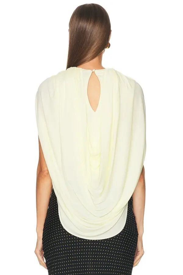 Brandon Maxwell Astor Draped Top - Butter Yellow