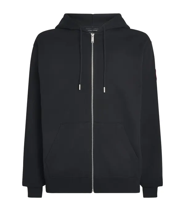 Canada Goose Organic Cotton Zip-up Hoodie With Embroidered Logo - Black