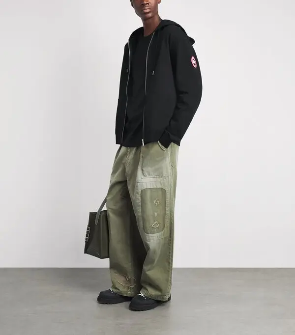 Canada Goose Organic Cotton Zip-up Hoodie With Embroidered Logo