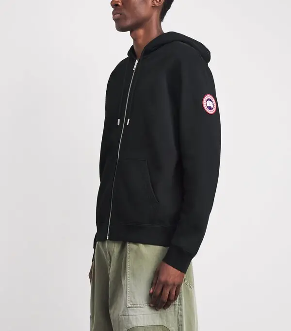 Canada Goose Organic Cotton Zip-up Hoodie With Embroidered Logo