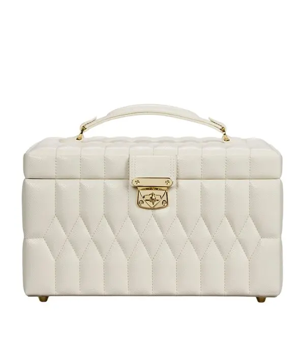 Wolf Medium Lauren Jewellery Box - Beige