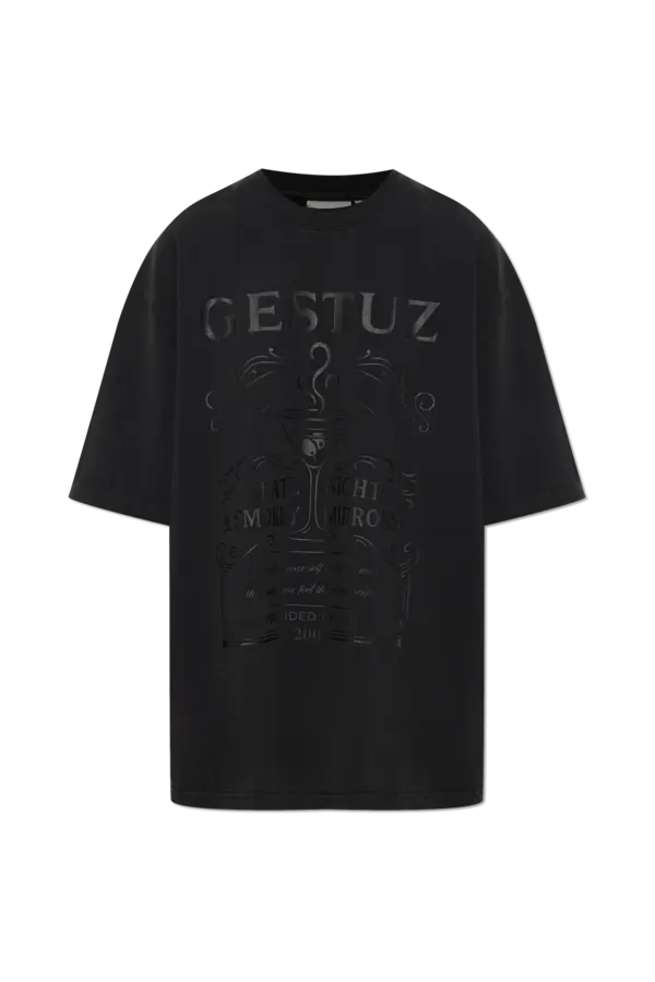 GESTUZ Cotton T-shirt ‘gzelrose - Black