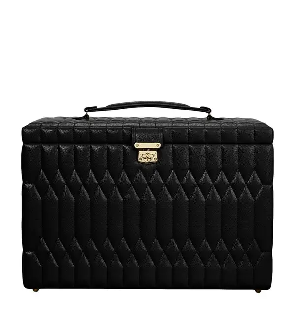 Wolf Extra-large Lauren Jewellery Box - Black