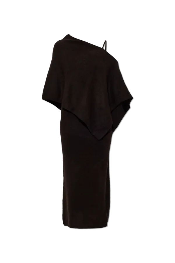 GESTUZ Asymmetrical Wool Alpaca Blend Knit Set - Brown