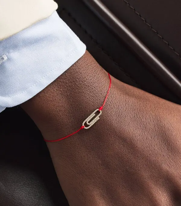 REDLINE Yellow Gold And Diamond Trombone Bracelet