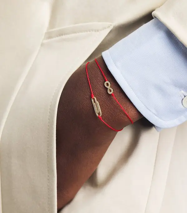 REDLINE Yellow Gold And Diamond Trombone Bracelet