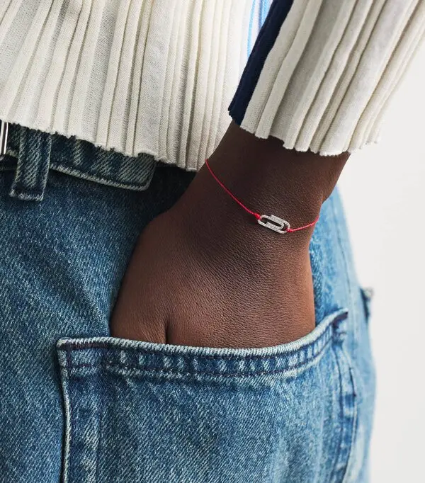 REDLINE White Gold And Diamond Trombone Bracelet