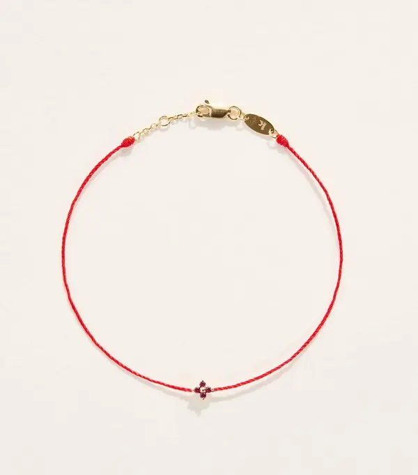 REDLINE Yellow Gold And Ruby Shiny Rubis Bracelet - Red