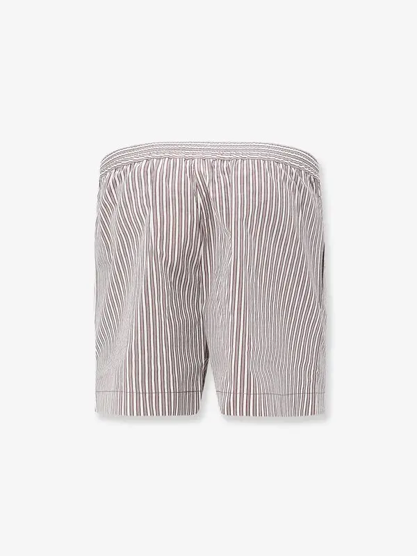 Brunello Cucinelli Striped Cotton And Silk Blend Shorts