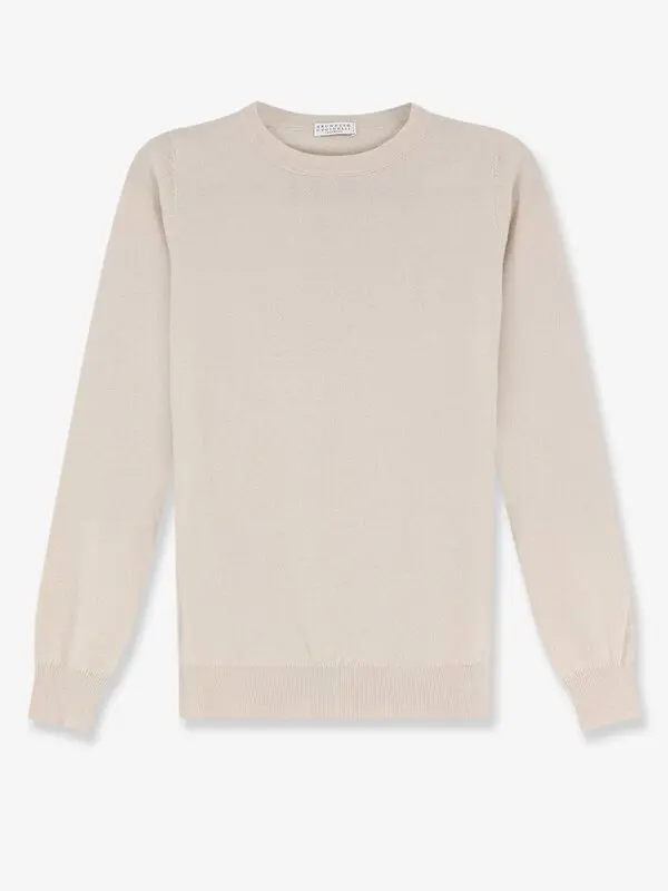 Brunello Cucinelli Cashmere Crew Neck Sweater - Beige