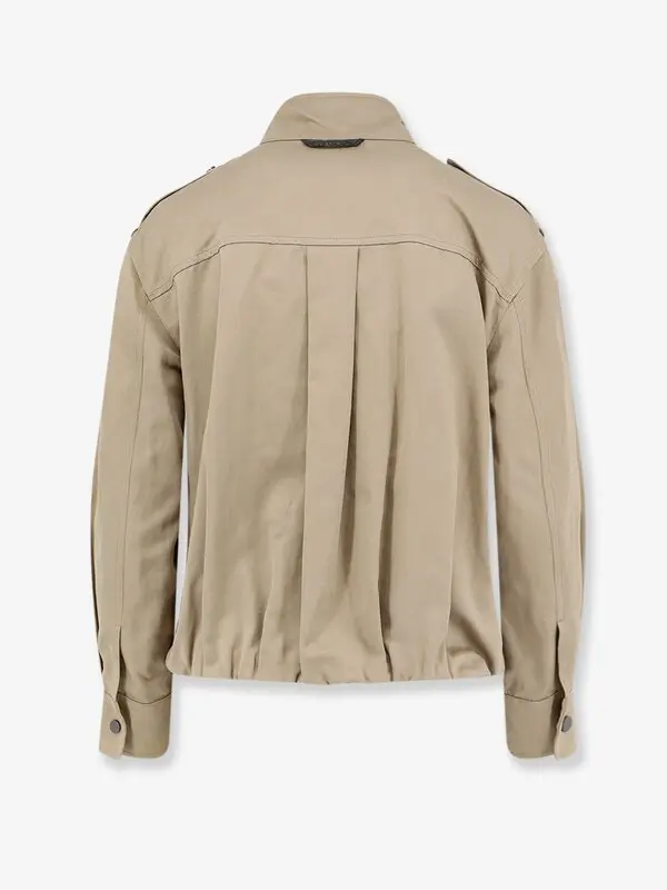 Brunello Cucinelli Cotton And Linen Blend High Neck Jacket