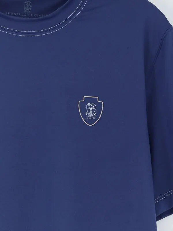 Brunello Cucinelli Technical Nylon Tshirt With Front Logo