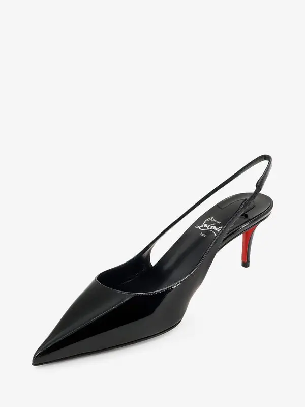 CHRISTIAN LOUBOUTIN Miss Z Patent Leather Slingback - Black