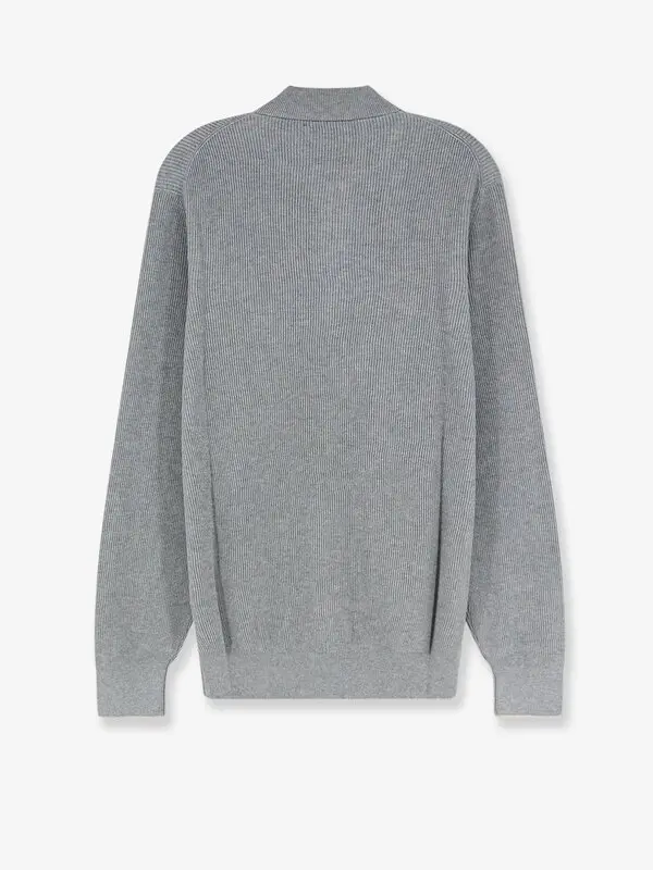 Brunello Cucinelli Ribbed Cotton Zip-up Cardigan - Grey