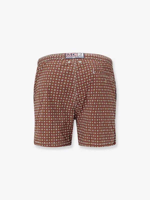MC2 SAINT BARTH Nylon Swim Shorts With Allover Micro Pattern