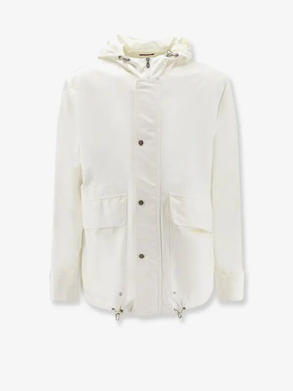Brunello Cucinelli Cotton And Nylon Blend Hooded Jacket - White