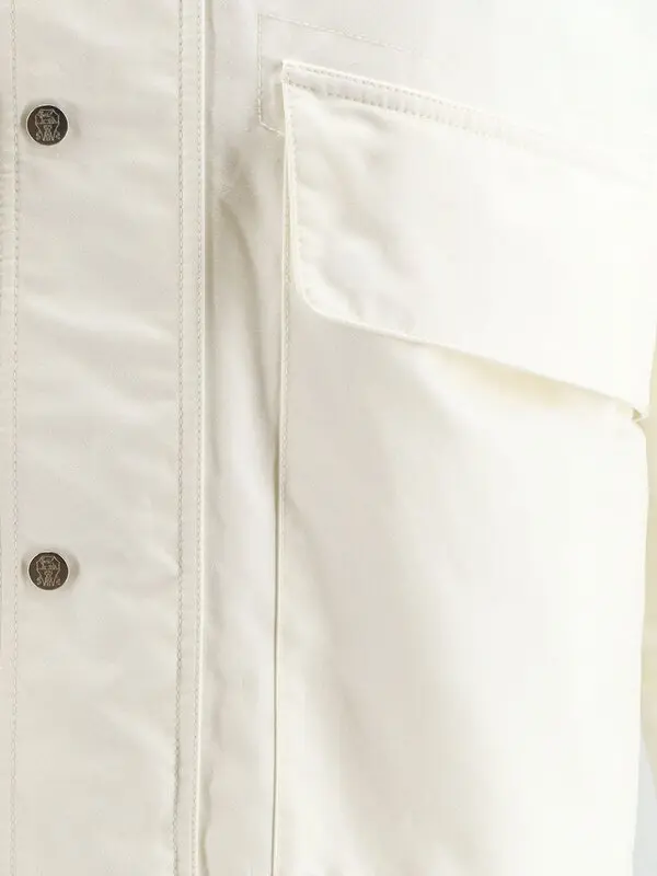 Brunello Cucinelli Cotton And Nylon Blend Hooded Jacket