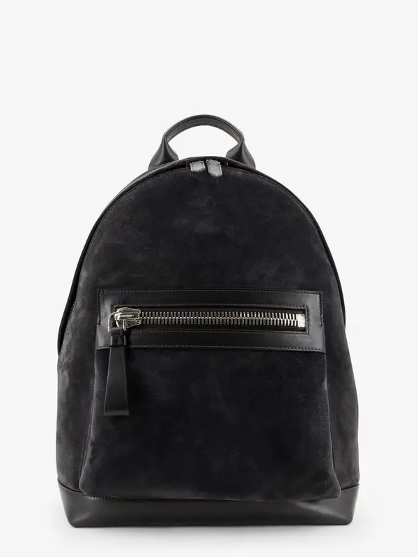 TOM FORD Suede Backpack With Maxi Zip On The Front - Grey