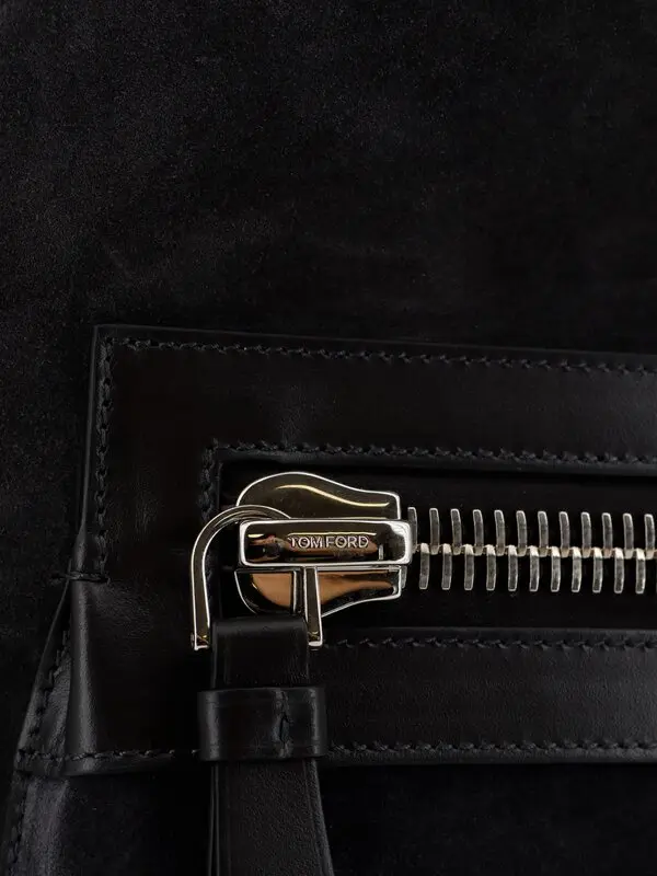 TOM FORD Suede Backpack With Maxi Zip On The Front