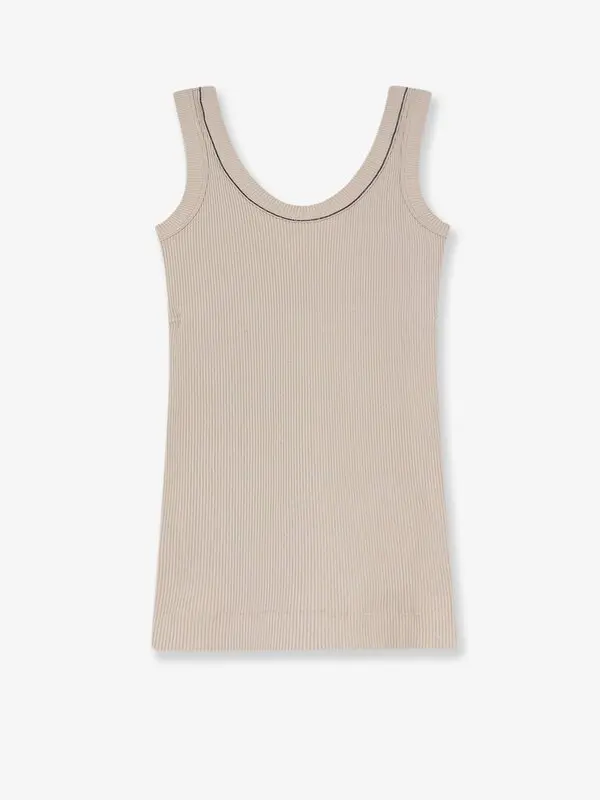 Brunello Cucinelli Stretch Cotton Ribbed Tank Top