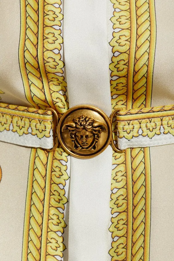 Versace Silk Dress With "new Barocco" Print