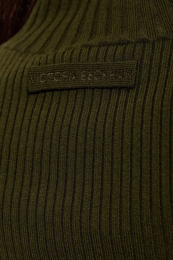 Victoria Beckham Ribbed Wool Turtleneck Top
