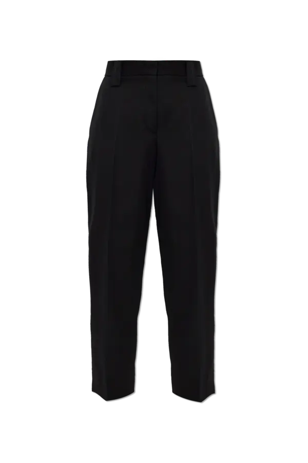 Versace Wool Pleated Trousers - Black