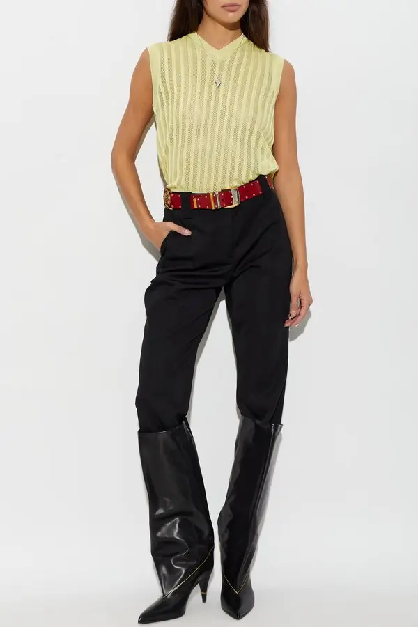 Versace Wool Pleated Trousers